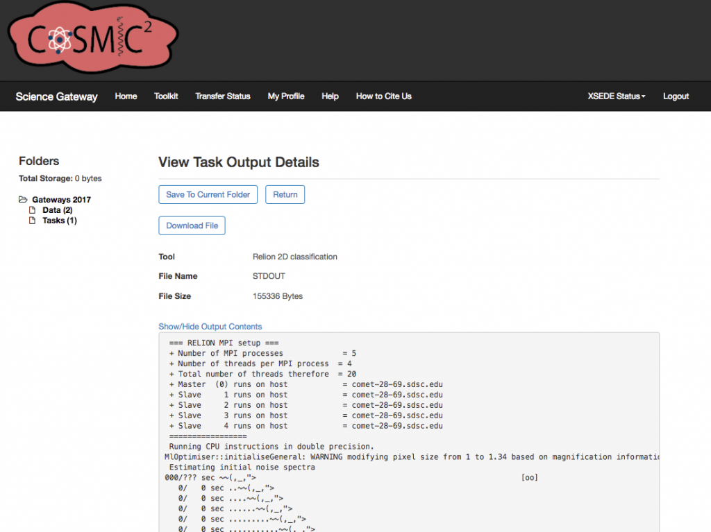 Submitting a job – COSMIC